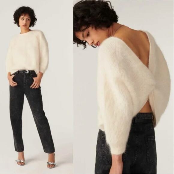 ba&sh | Sweaters | Bash Fill Twisted Back Sweater Alpaca Eyelash Fuzzy ...